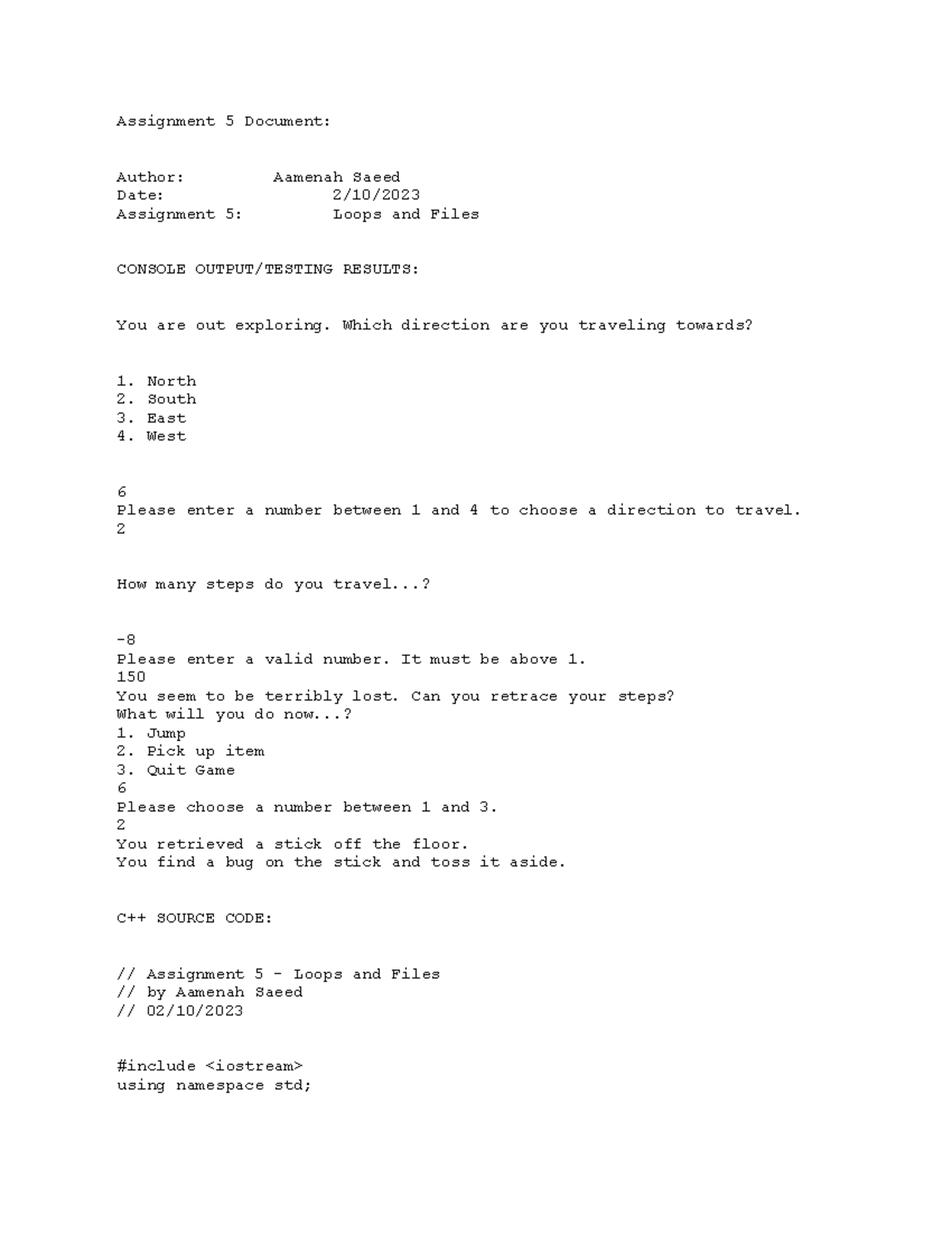 Assignment 5 Loops And Files Assignment 5 Document Author Aamenah