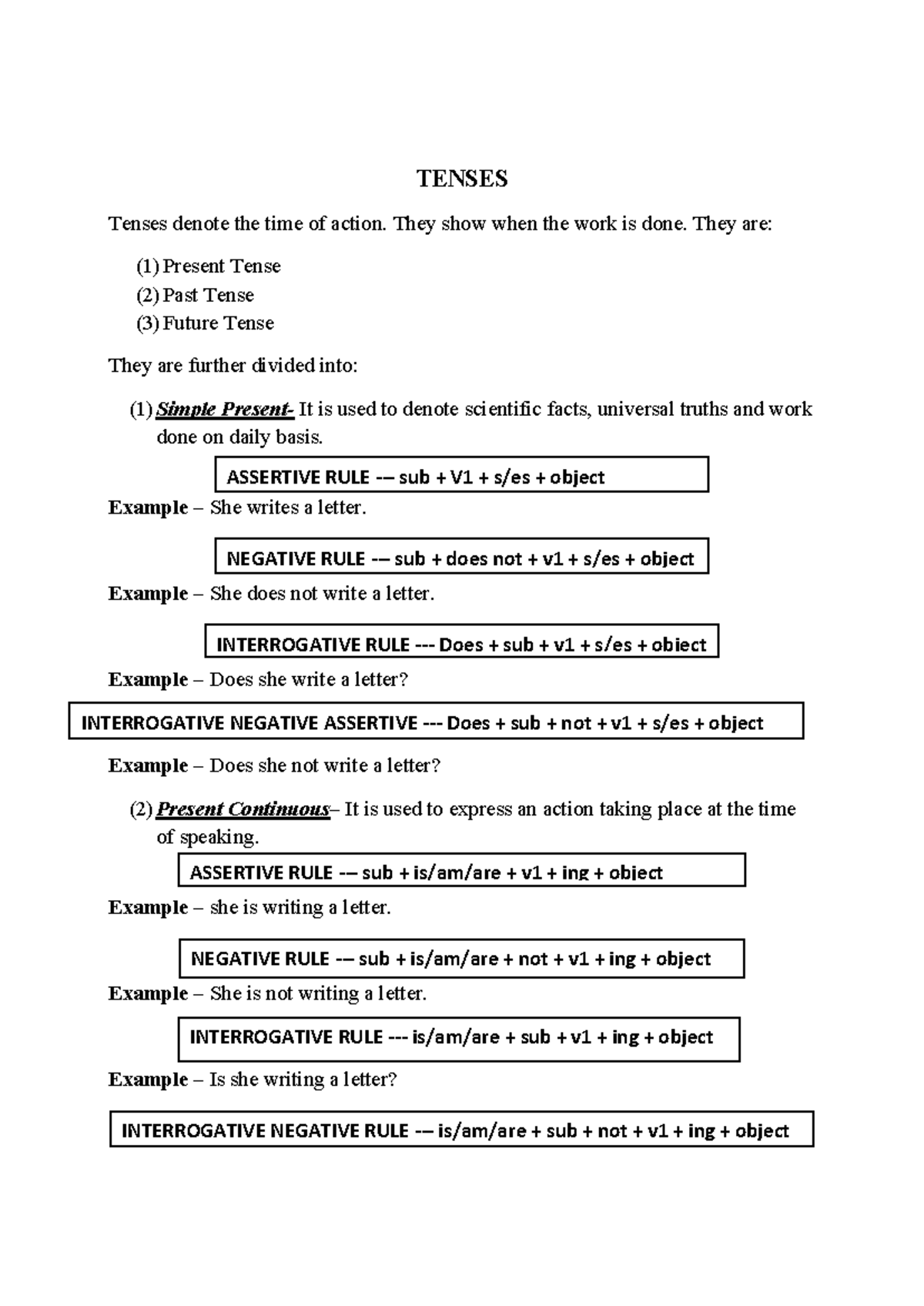 Tenses Overview - Basic Skills Guide - Studocu