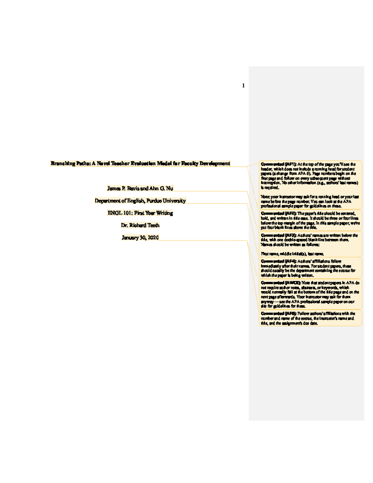 **APA 7 Student Sample Paper: Formatting Guidelines and Examples ...