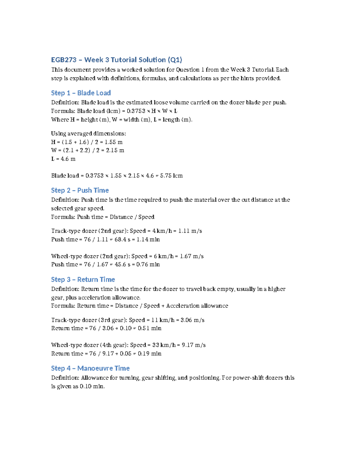 EGB273 Week 3 Tutorial Q1 Detailed Solution Guide - Studocu