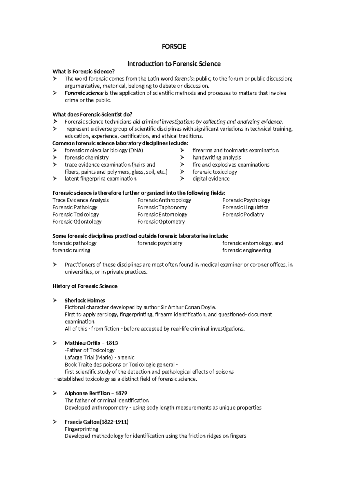 Forensic Science Overview: Key Concepts and Historical Developments ...