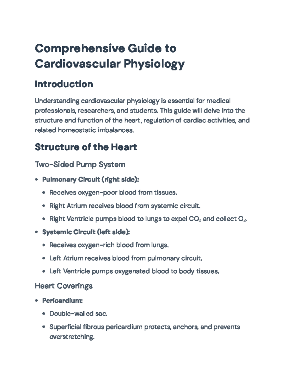 Cardiovascular Physiology (BIO 101): Comprehensive Guide to Structure ...