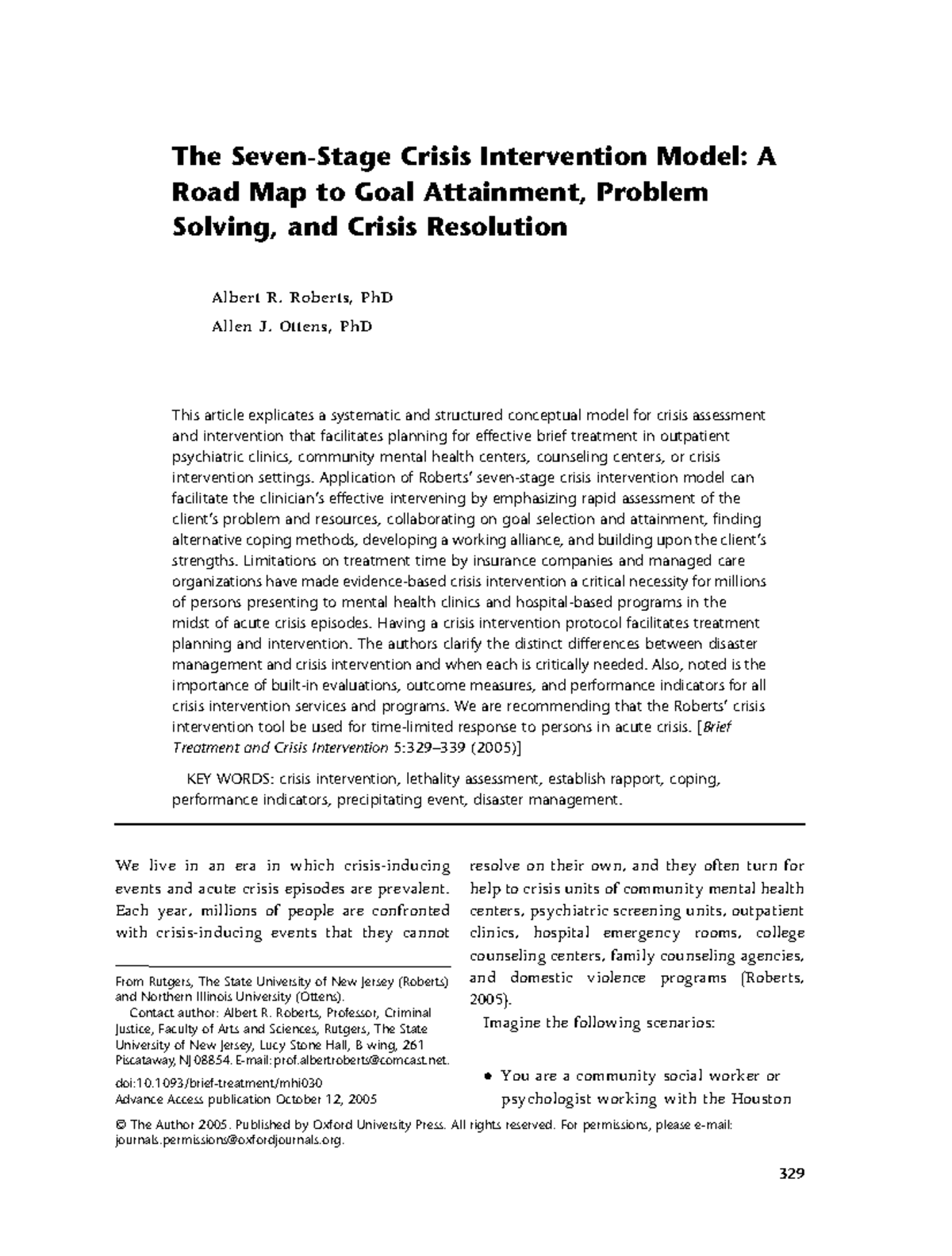 The Seven-Stage Crisis Intervention Model: A Comprehensive Guide - Studocu
