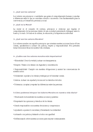 Los Valores - Orientaciòn Acadèmica - Presentación Nombre Elizabeth ...