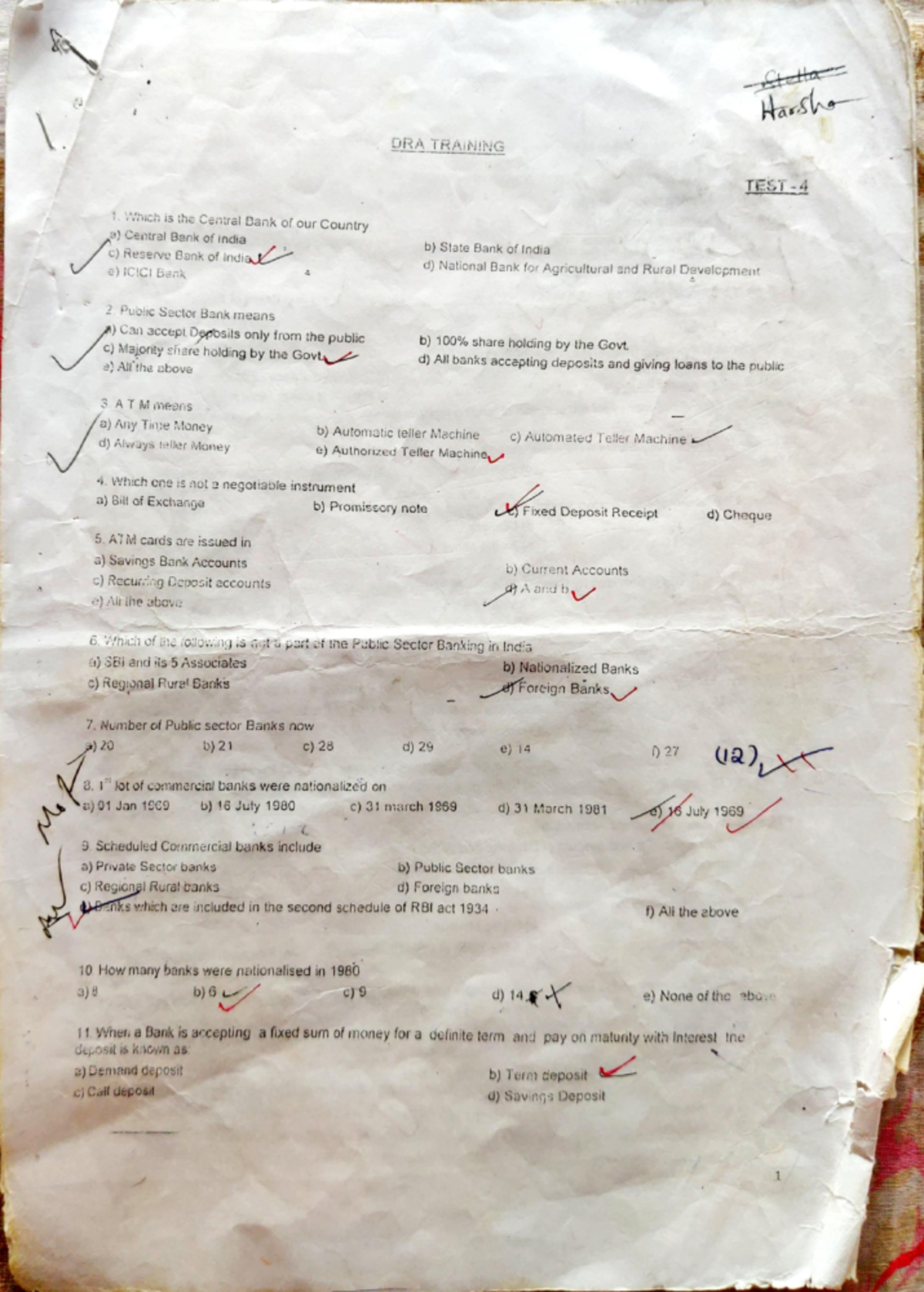 DRA Set1 - Sample Question Paper for DRA Training Test - Studocu