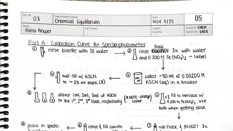 Exp. 3 Post-Lab Flowchart for Chemical Equilibrium (CHEM) - Studocu