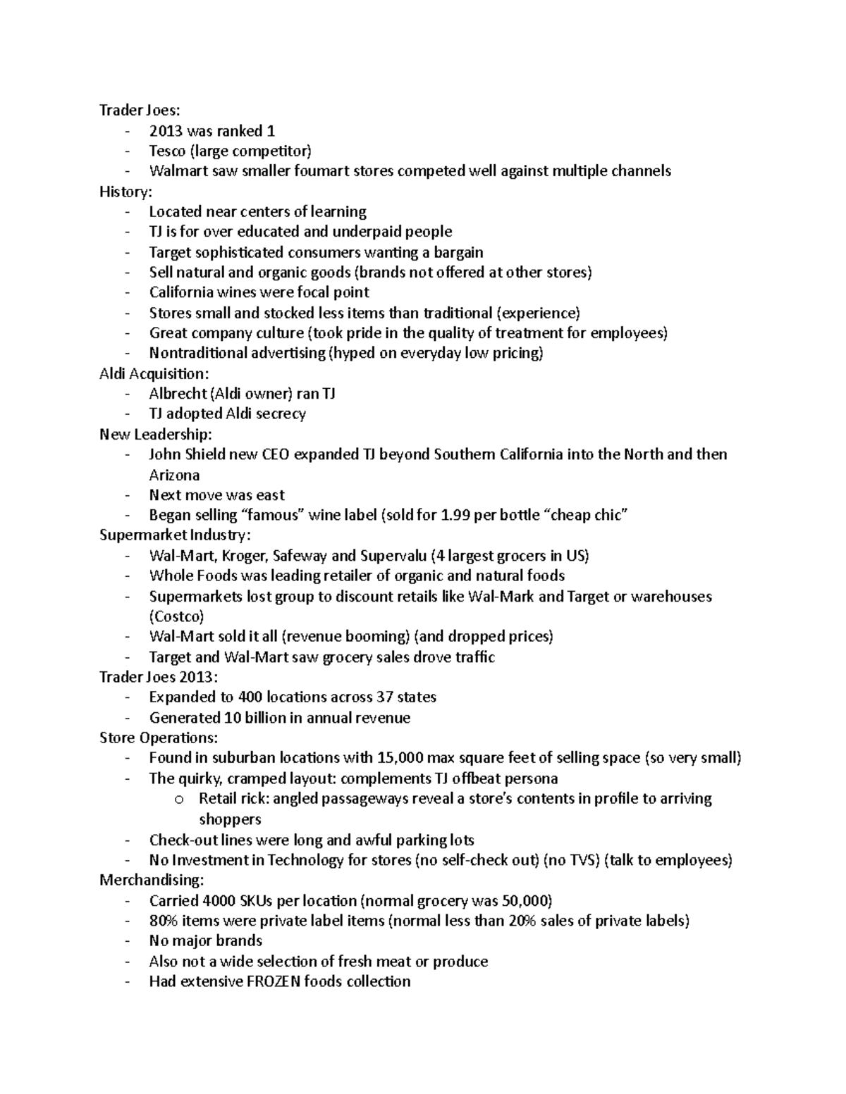 Trader Joes - Case study overview. Professor Hoempler. - Trader Joes ...