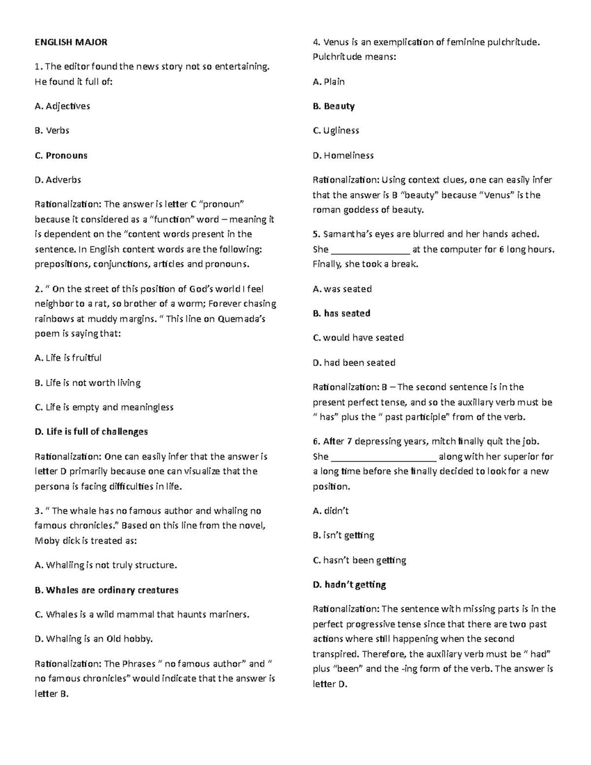 ENGLISH 101: Comprehensive Exam Review & Key Concepts - Studocu
