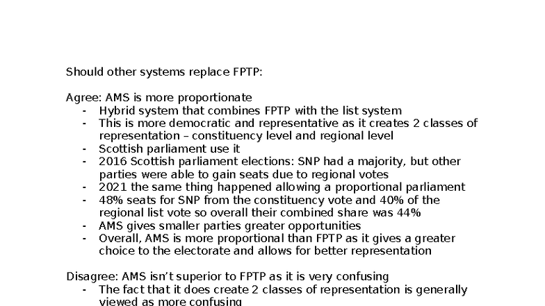 Should Other Systems Replace FPTP? A Comparative Analysis of AMS & SV ...