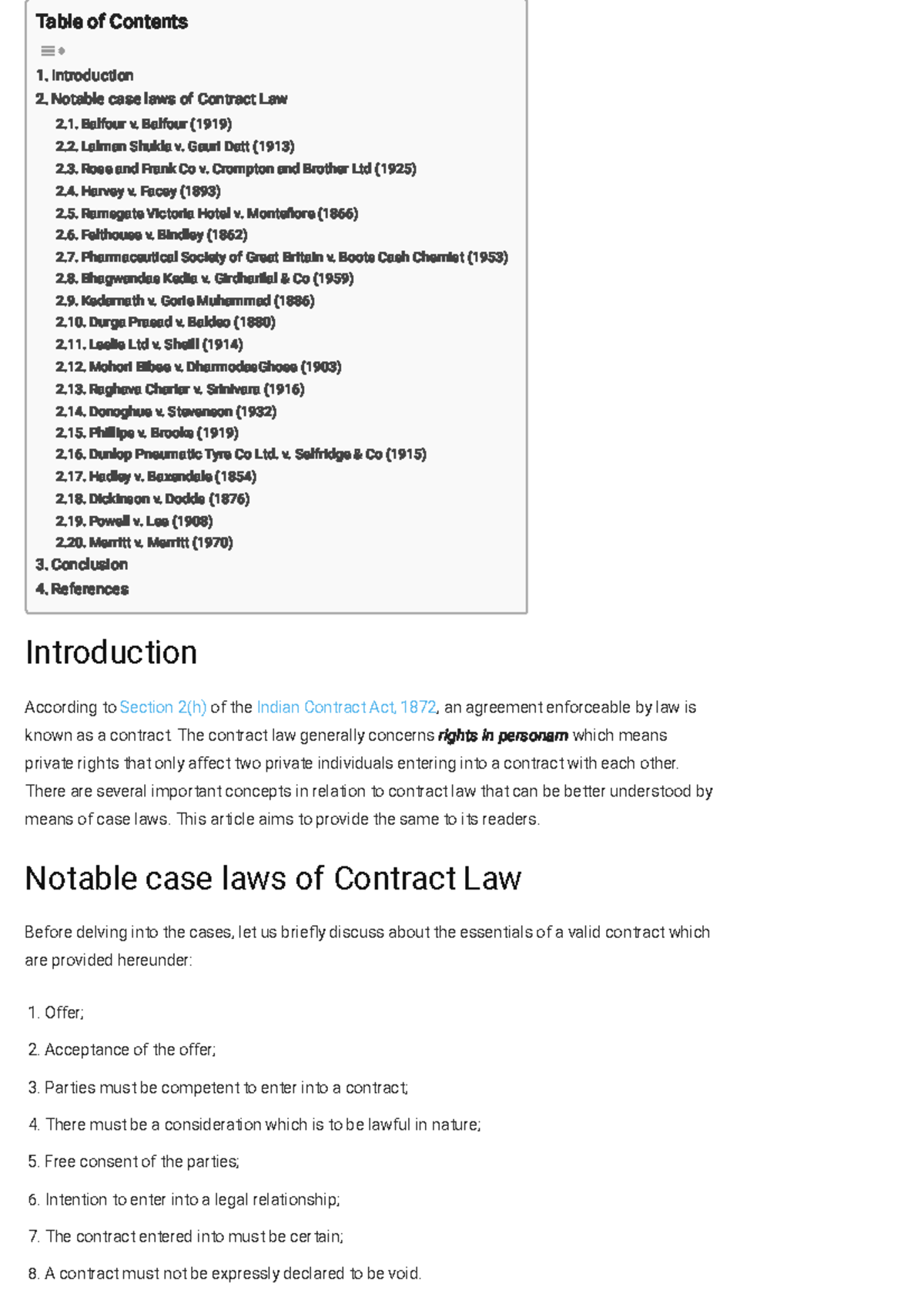 ICA Case Laws: Understanding Indian Contract Principles Through ...