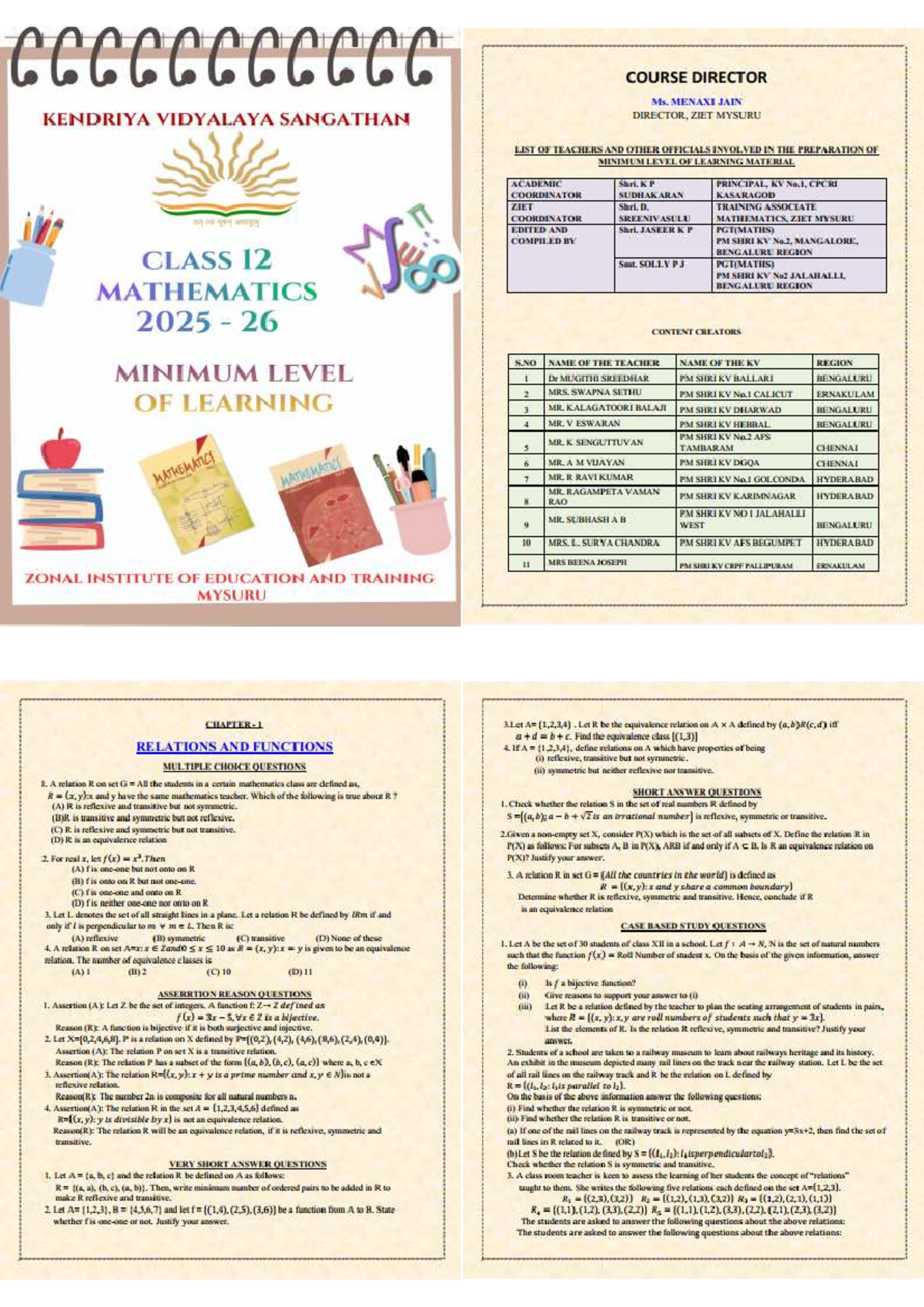Class 12 - MLL - Minimum Level of Learning Material for Mathematics ...