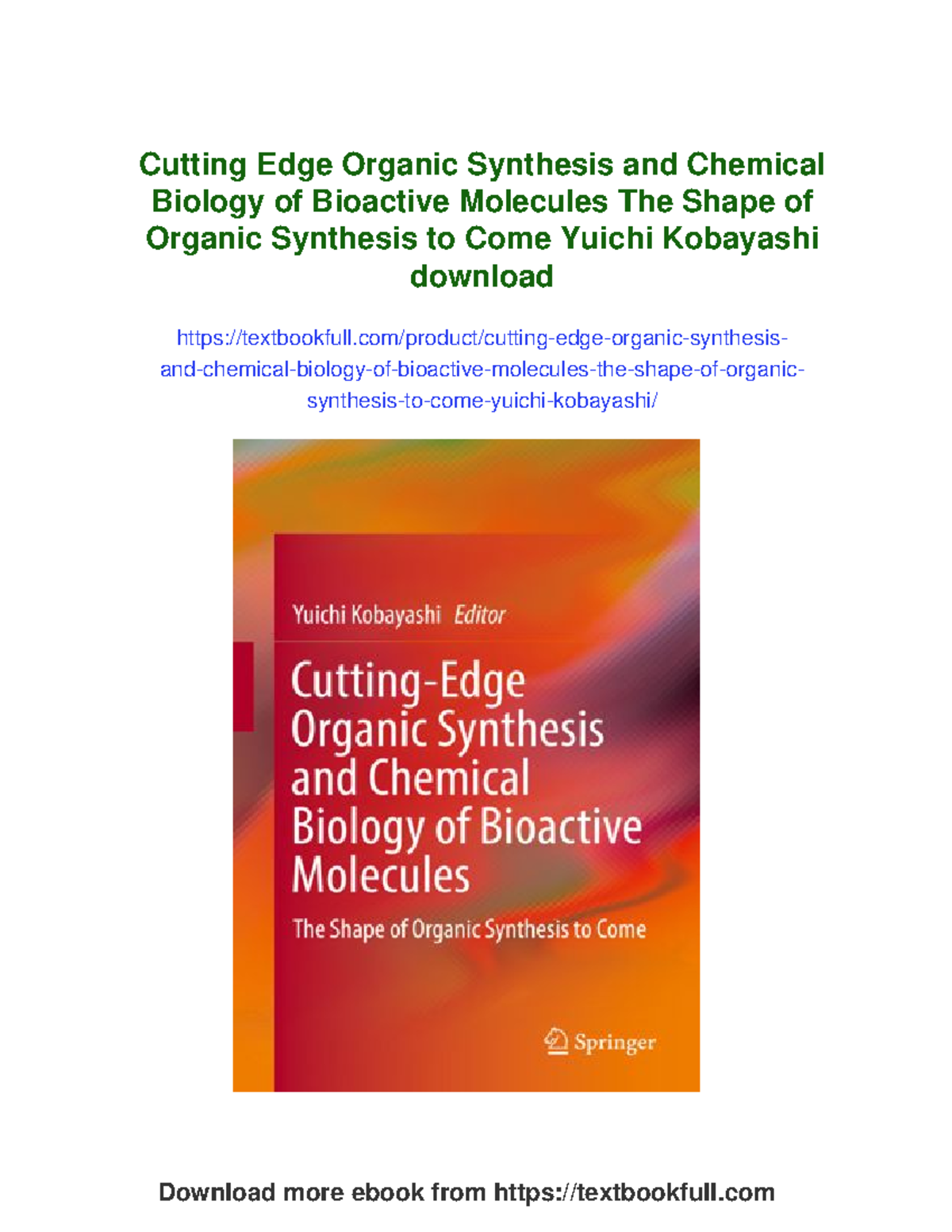 Cutting Edge Organic Synthesis & Chemical Biology of Bioactive ...