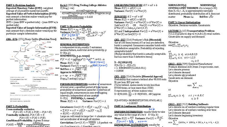 DAO Cheat Sheet: Decision Analysis & Probability Concepts (241119 ...