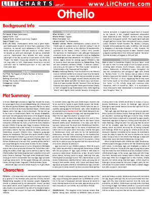 Othello Study notes - Othello Study notes: Characters: Othello The play ...