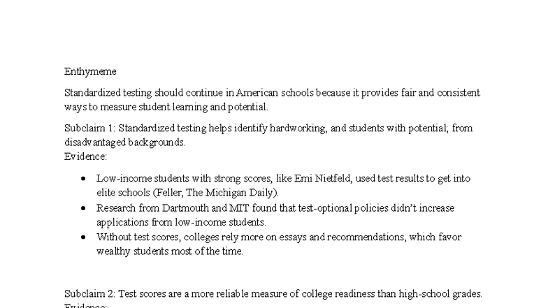 Standardized Testing in American Schools: Fairness and Consistency ...