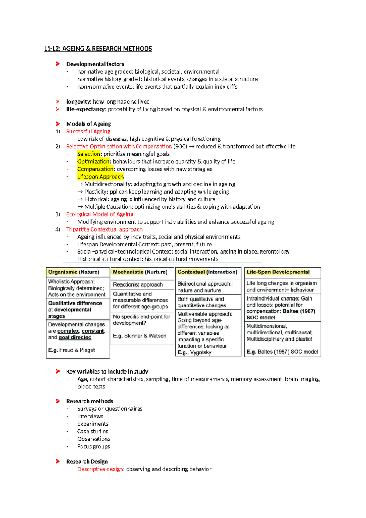 Ageing research methods: Exam notes for L3 and L5 courses - Studocu