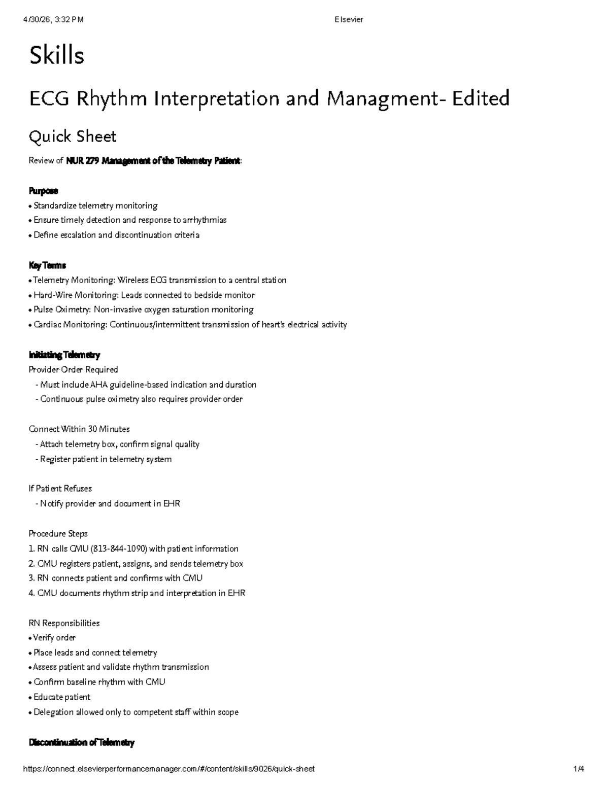 NUR 279 Final Exam Review: ECG Rhythm Interpretation & Telemetry ...