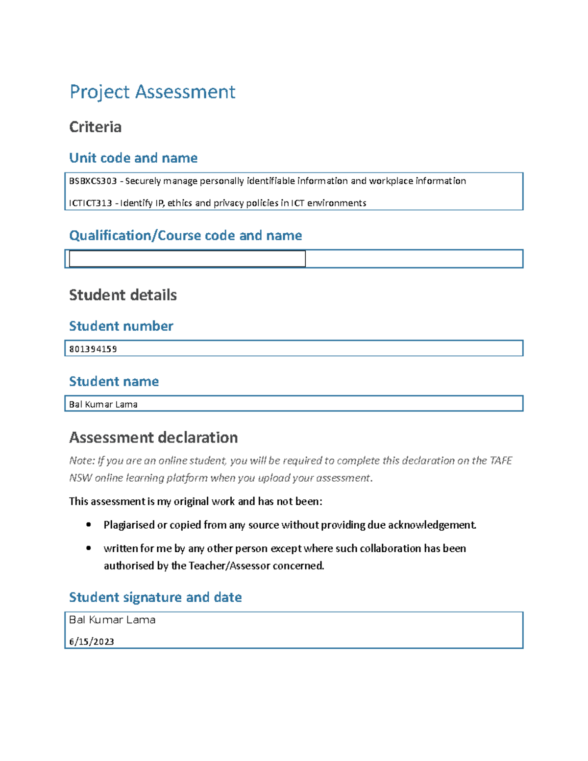 BSBXCS303 & ICTICT313 Project Assessment Part 3: Security ...