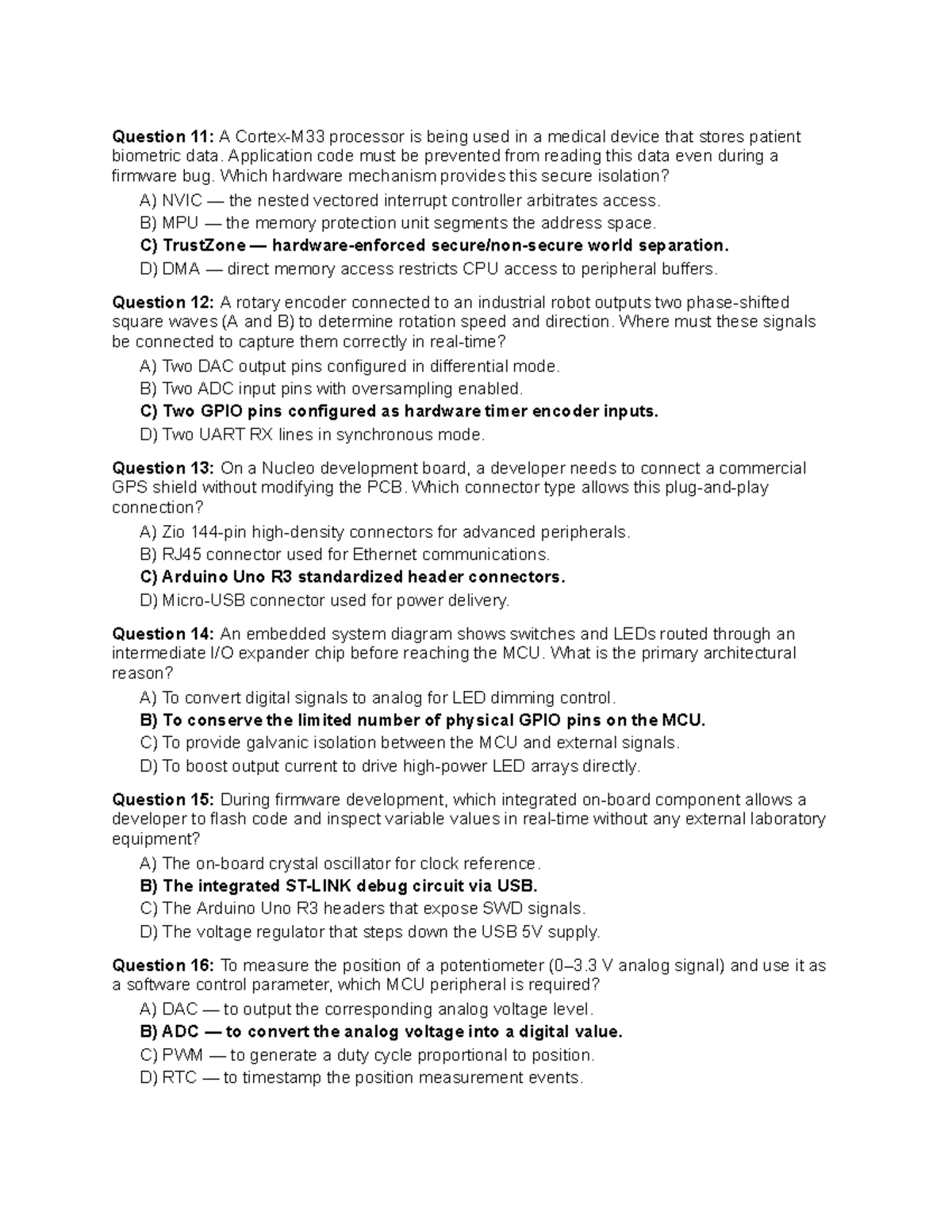 Quiz 2 - Embedded Systems Concepts and Mechanisms - Studocu