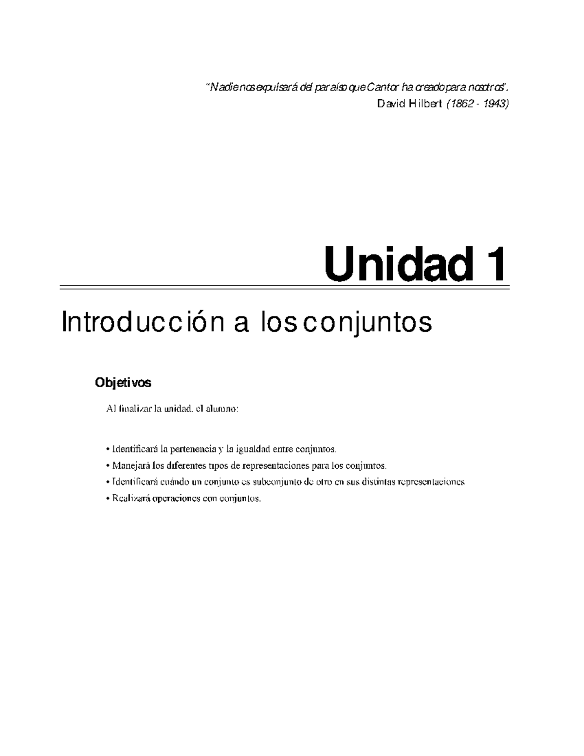 Mate1 Alg1 6a Ed 01 - Introducción a los Conjuntos y Ejercicios - Studocu