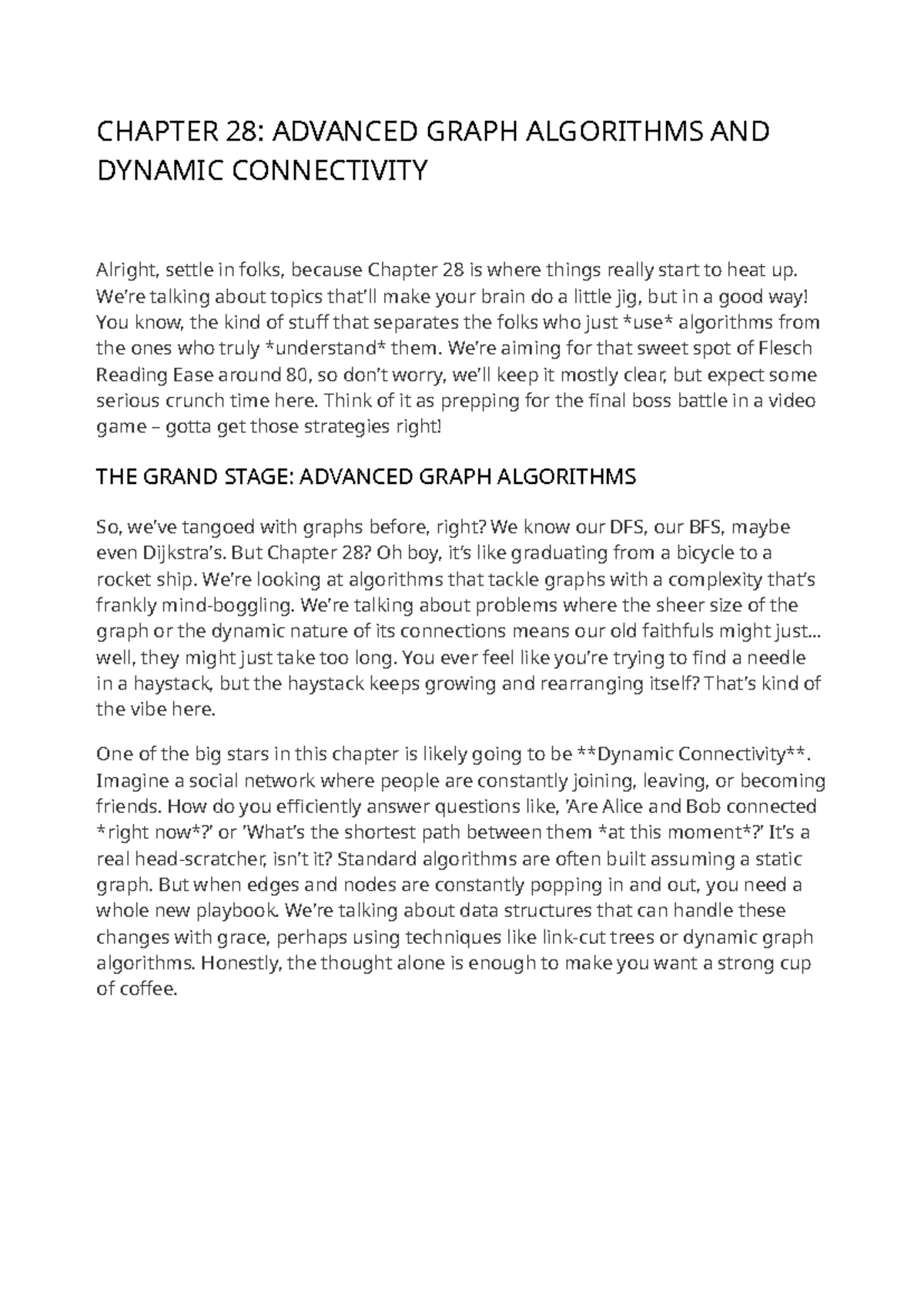 CHAPTER 28: MASTERING ADVANCED GRAPH ALGORITHMS AND DYNAMIC CONNECTIVITY - Studocu