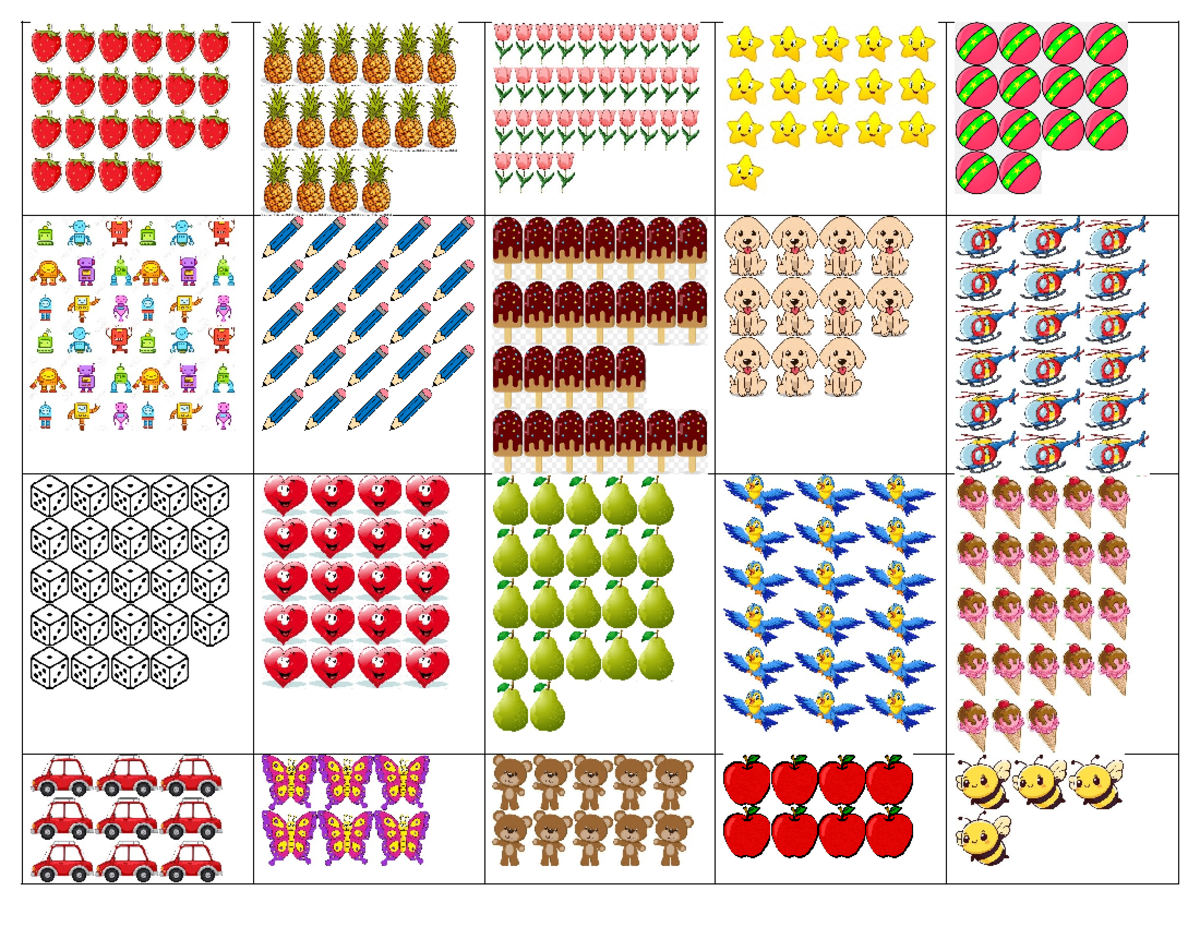 Colecciones - material de repaso para realizar conteo - pensamiento ...