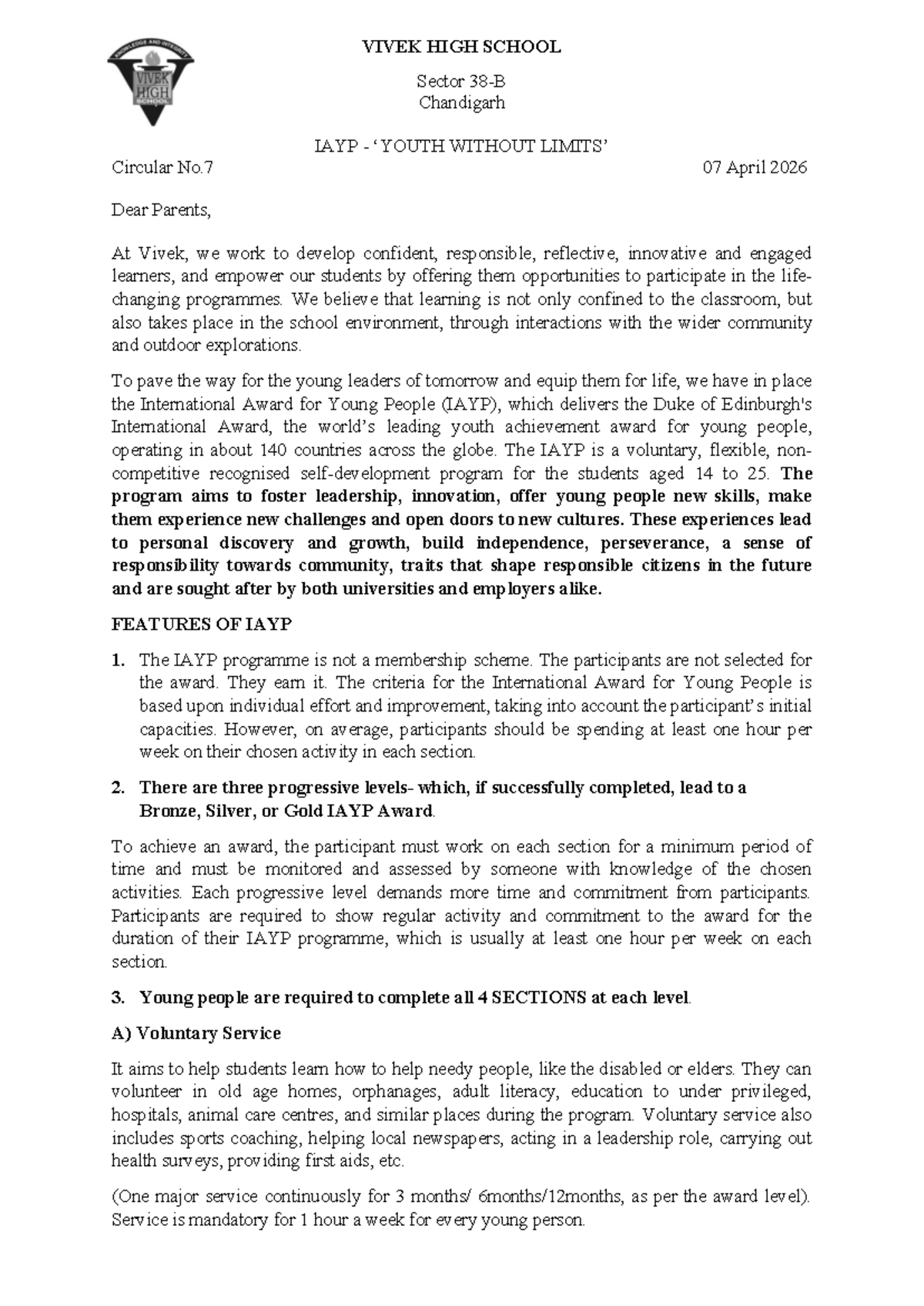 IAYP Program Overview and Registration Details - Circular No. 7 - Studocu