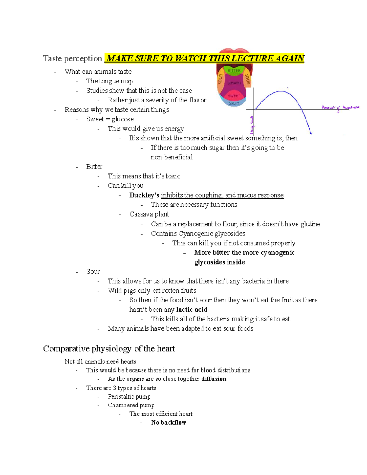 BIO B32 - This is all the lecture notes of all the lectures - Taste ...