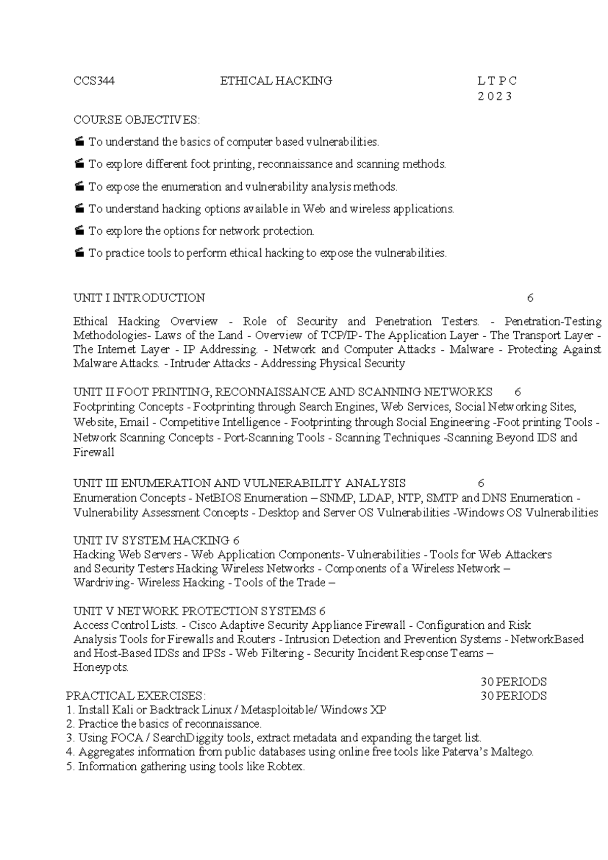 CCS344 - Ethical Hacking: Course Overview and Key Concepts - Studocu