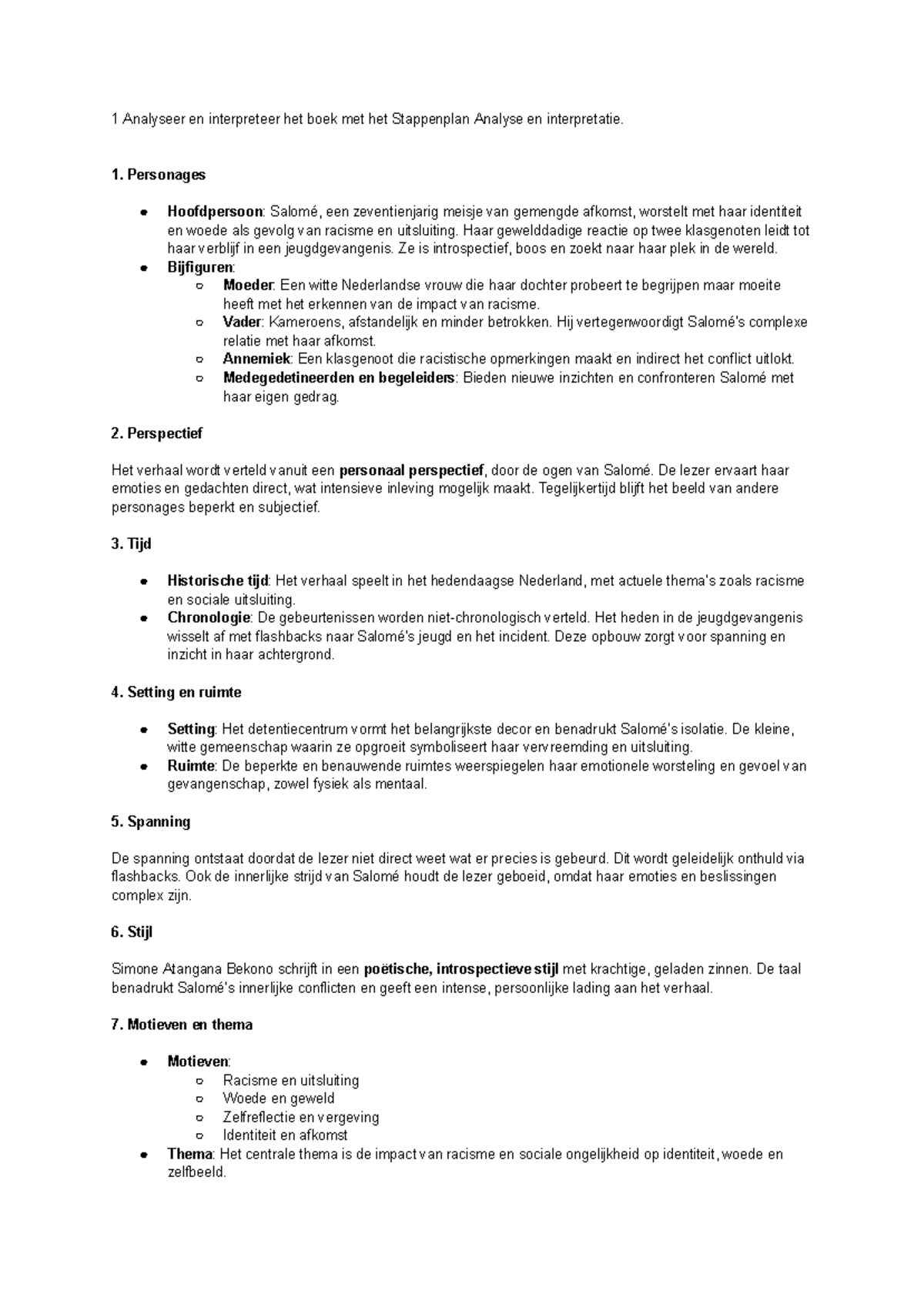 Analyse en Interpretatie van 'Confrontaties' - Lit. Analyse - Studeersnel