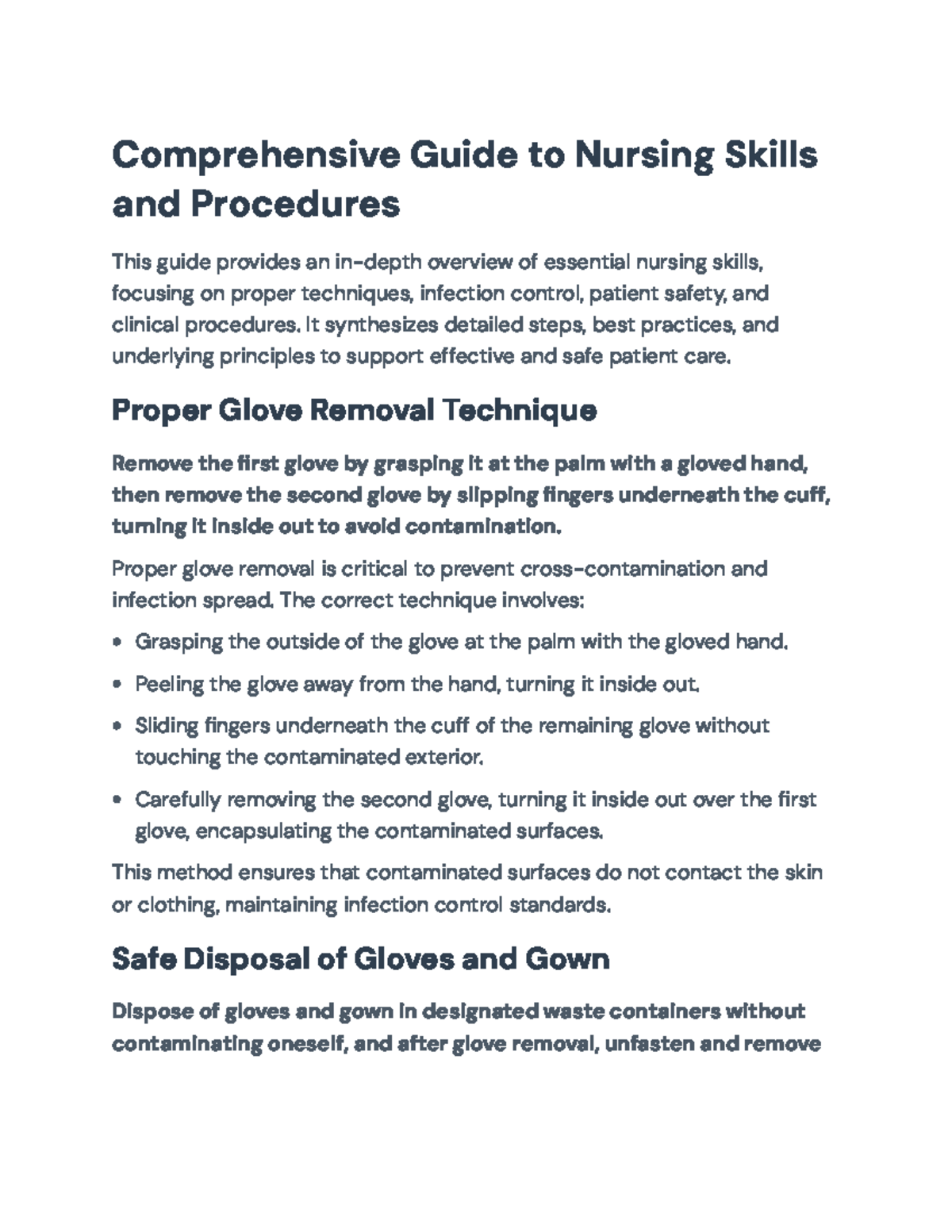 Comprehensive Guide to Nursing Skills & Infection Control Procedures ...