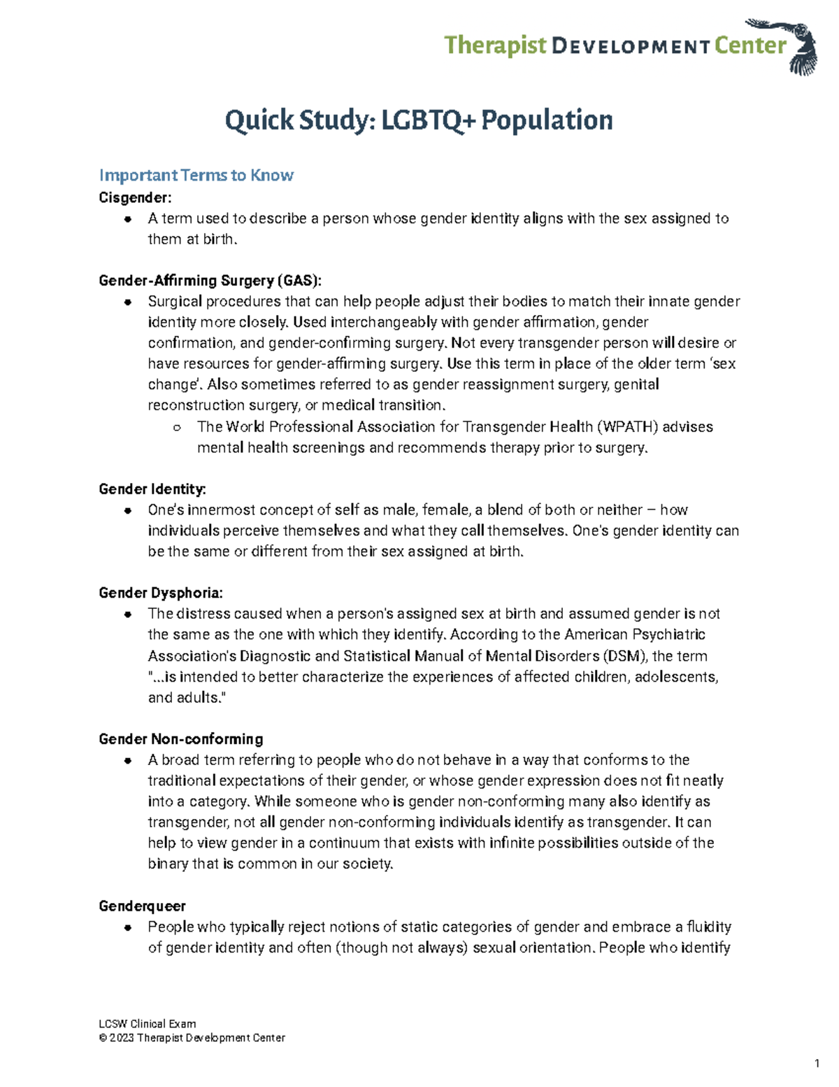 LCSW_CE_LGBTQ+_03_23: Quick Study on Key LGBTQ+ Terms and Concepts ...