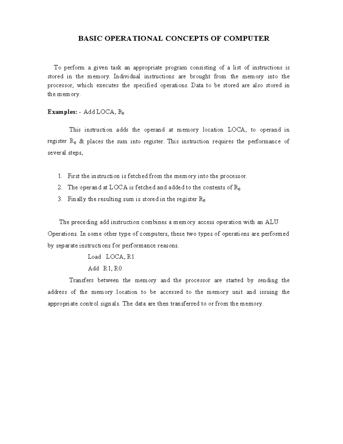Basic Operational Concepts in Computer Systems (COMP 101) - Studocu
