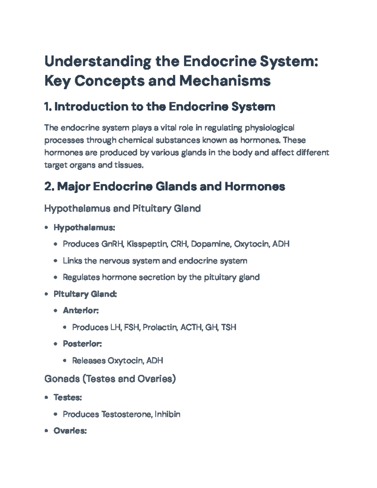 Endocrine System Overview: Glands, Hormones, & Mechanisms (BIO101 ...