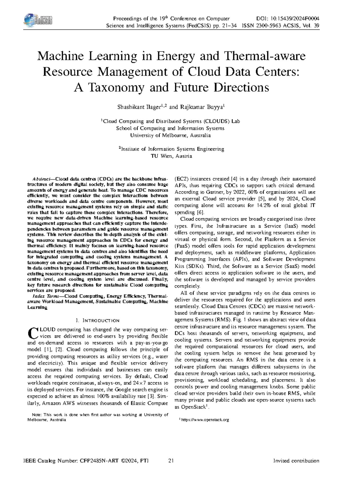 Machine Learning for Energy & Resource Management in Cloud Data Centers ...