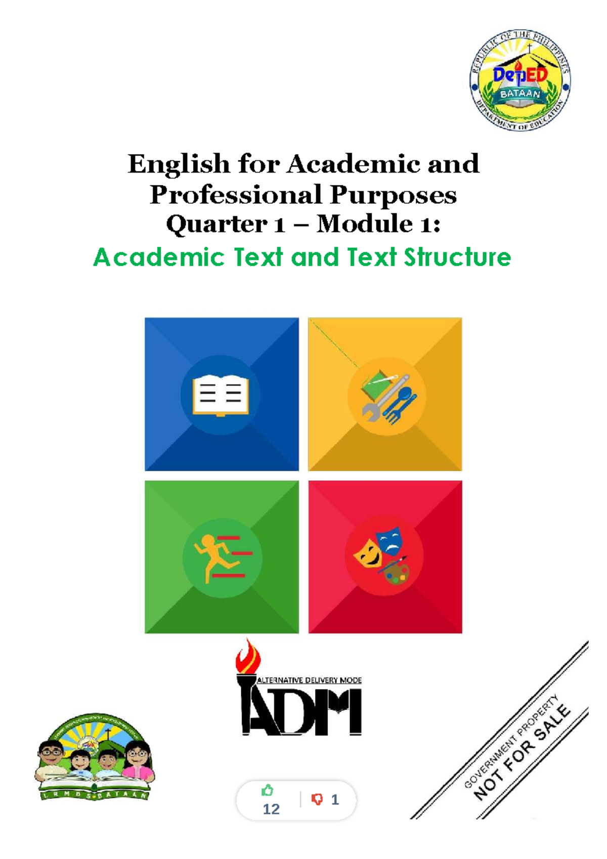 EAAP 12 1: Module 1 - Understanding Academic Texts & Structures - Studocu