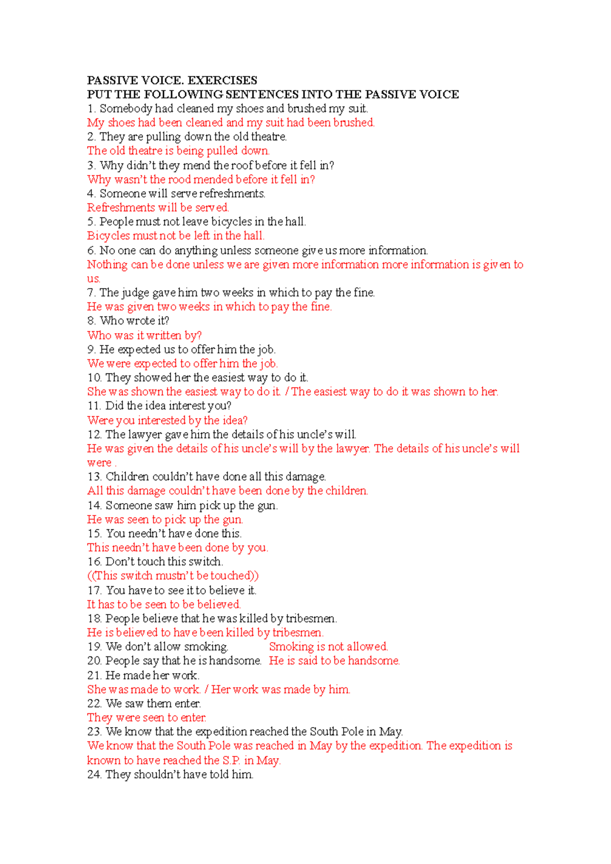 Passive Voice Exercises with Answers: Practice Examples and Solutions ...