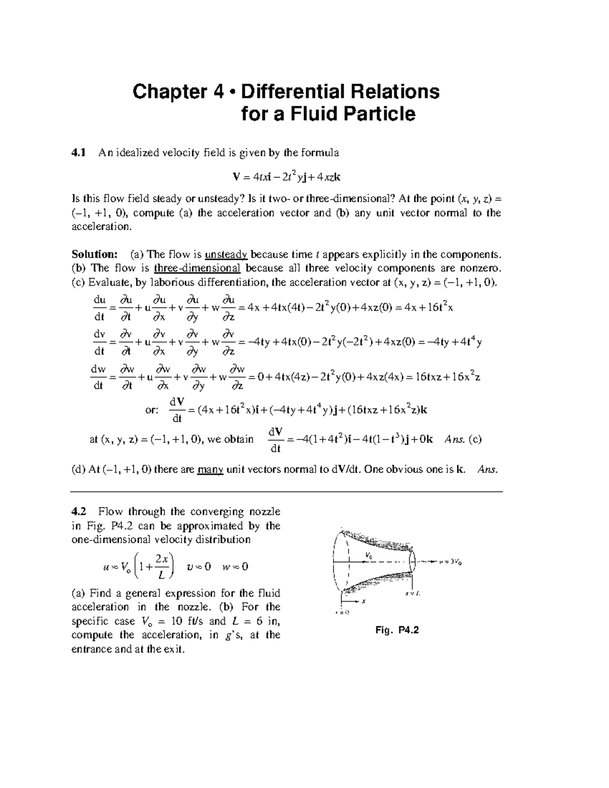 Chapter 4: Differential Relations for Fluid Particles in Mechanics - Studocu