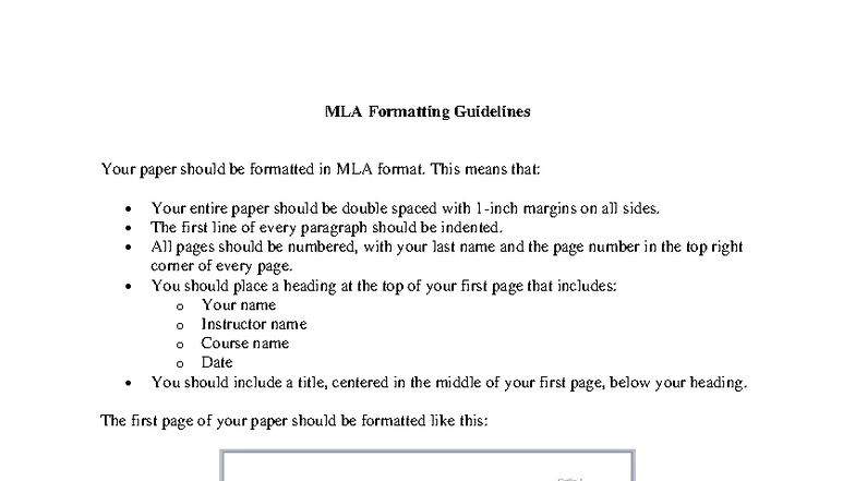 MLA Formatting Guidelines for Academic Papers - Studocu