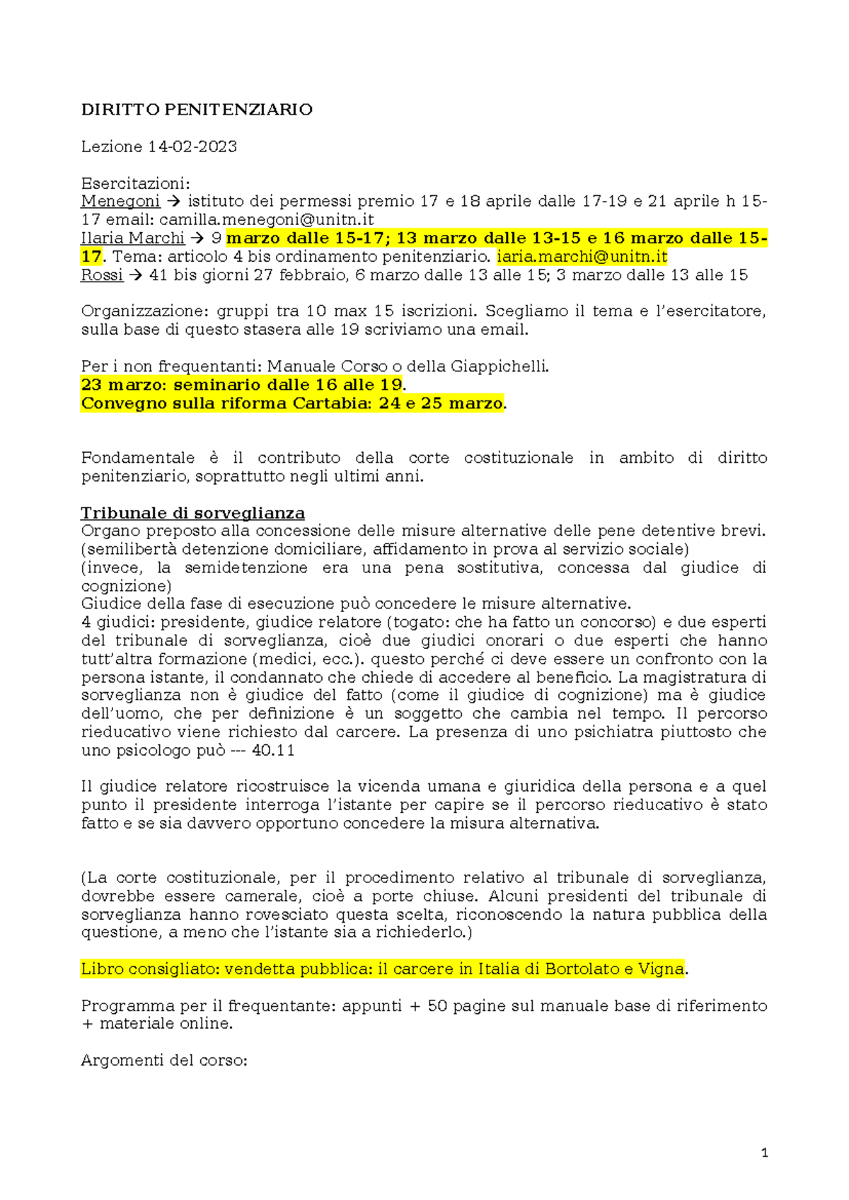 DIRITTO PENITENZIARIO: Lezione e Esercitazioni su Articolo 4 bis - Studocu