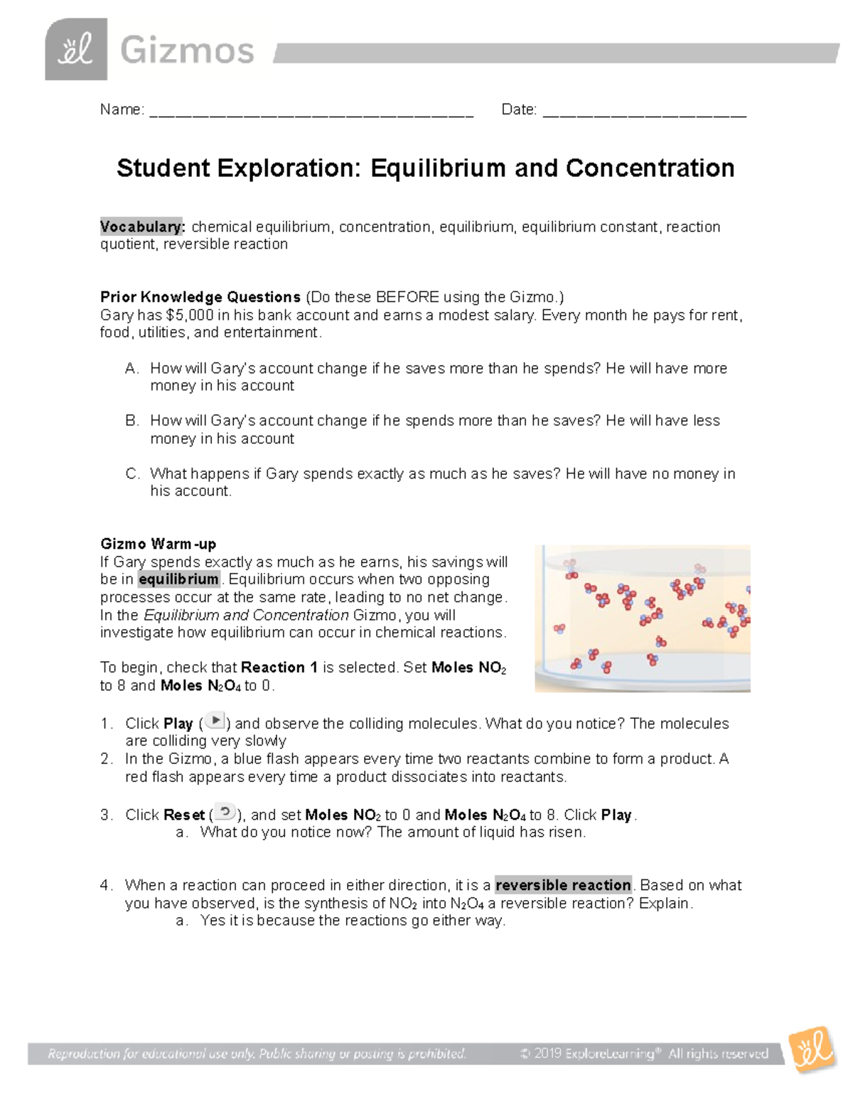 Equilibrium Concentration Lab - Exploration of Chemical Reactions - Studocu