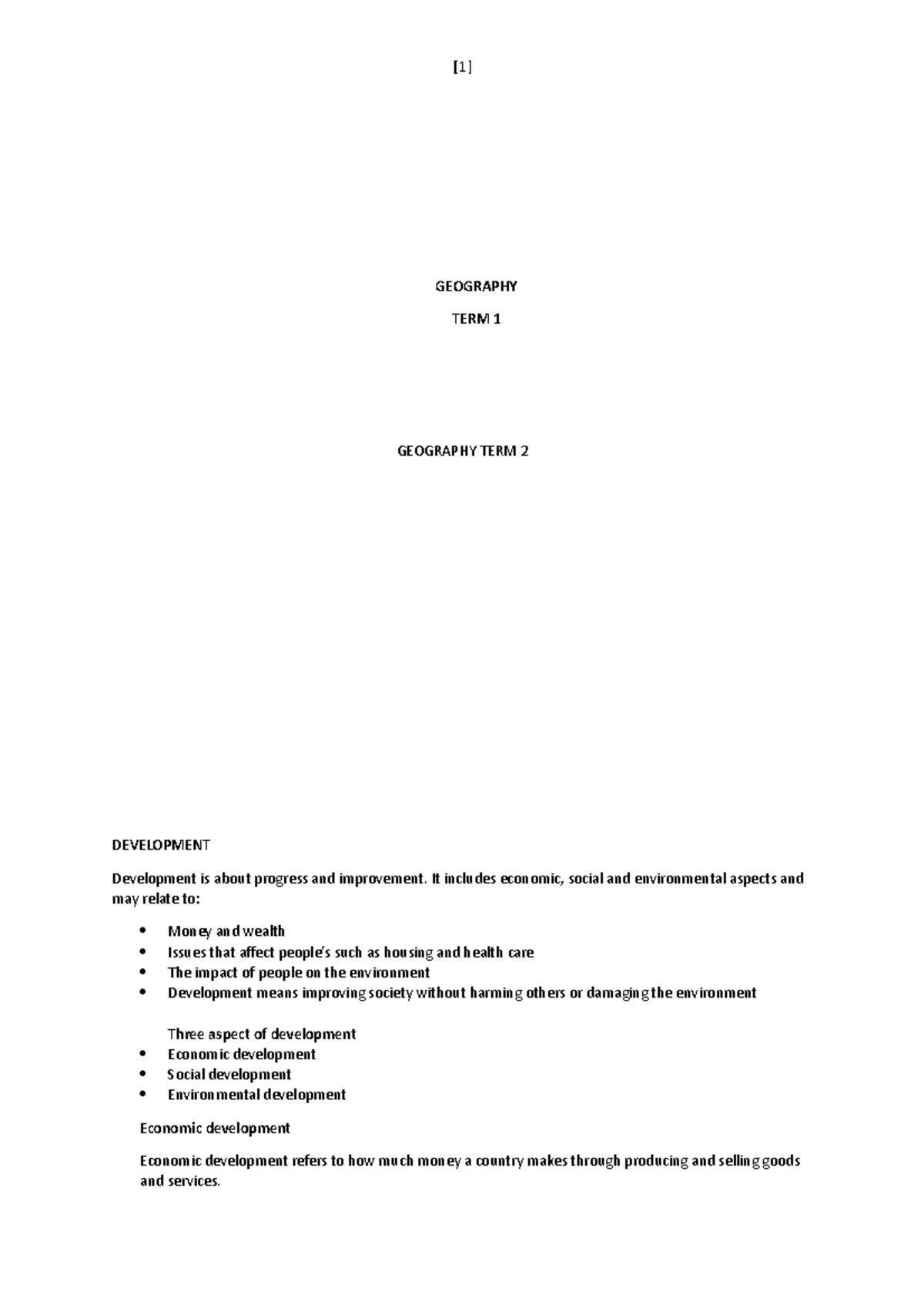 Social Sciences Grade 9: Development & History Notes - Studocu