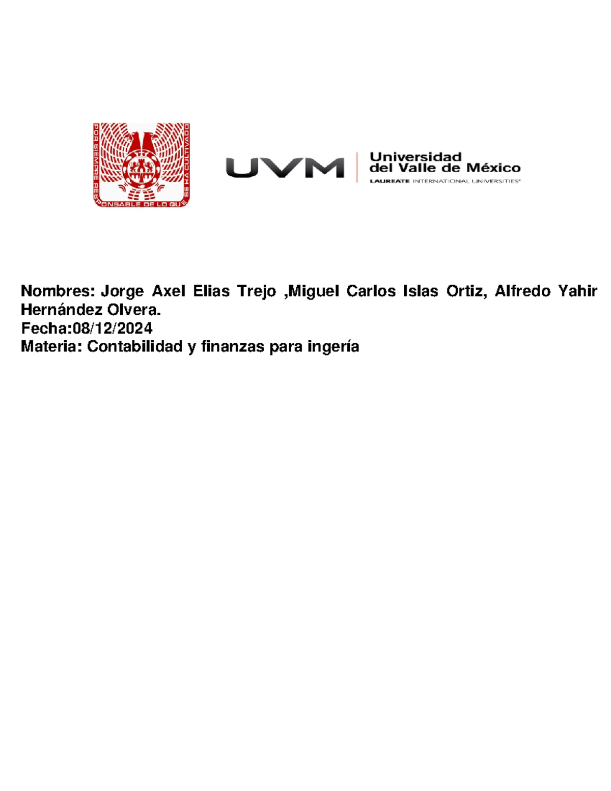 Actividad 8 Proyecto integrador - Nombres: Jorge Axel Elias Trejo ...