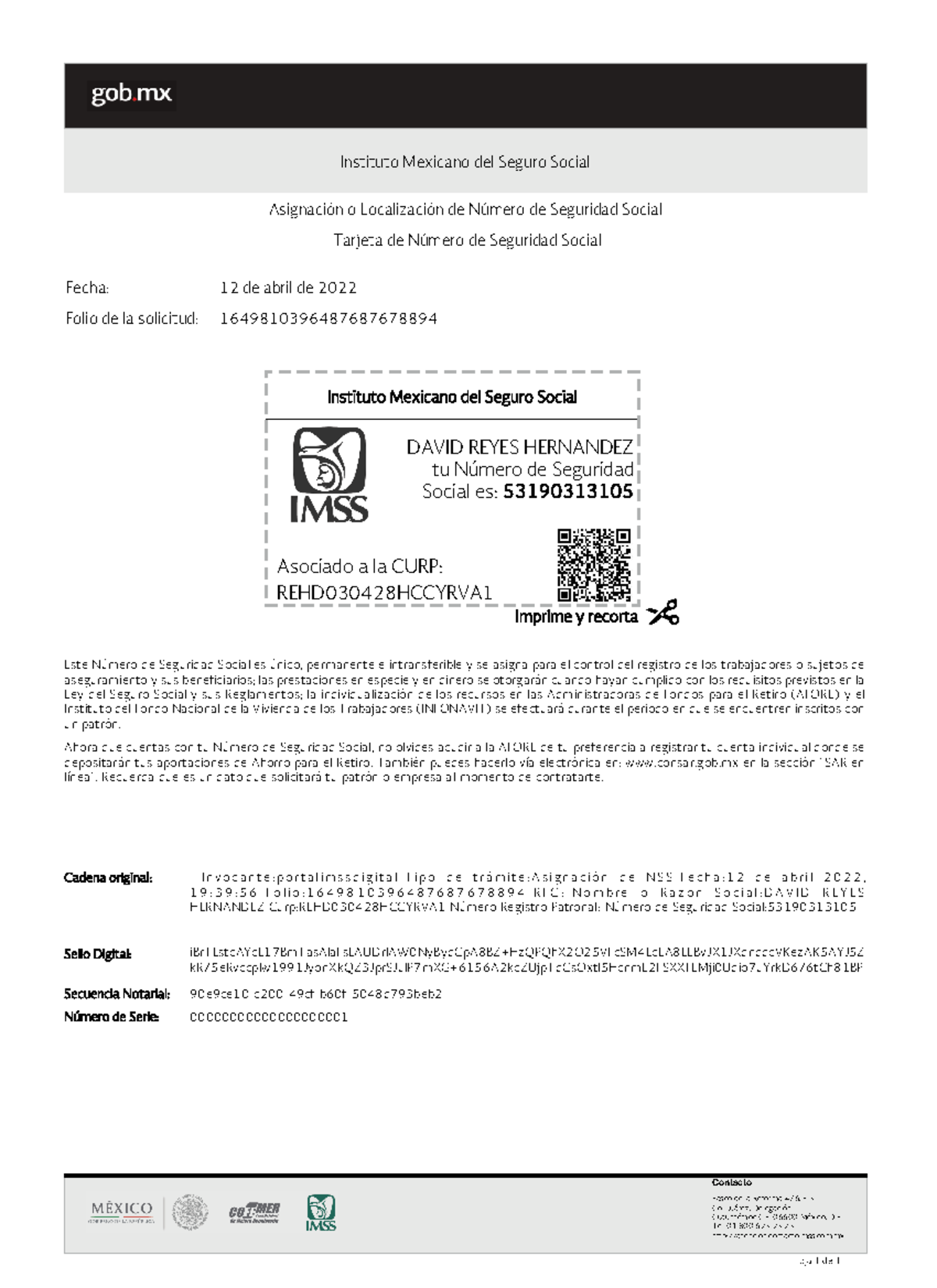 Tarjeta NSS - como tramitar tu numero de seguro social - Instituto ...