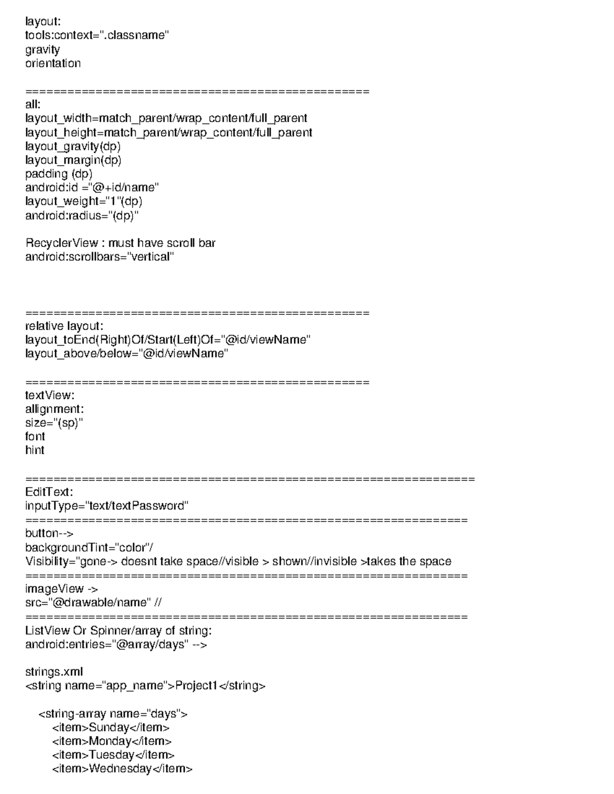 XML - practice for mobile UI xml - layout: tools:context=".classname ...