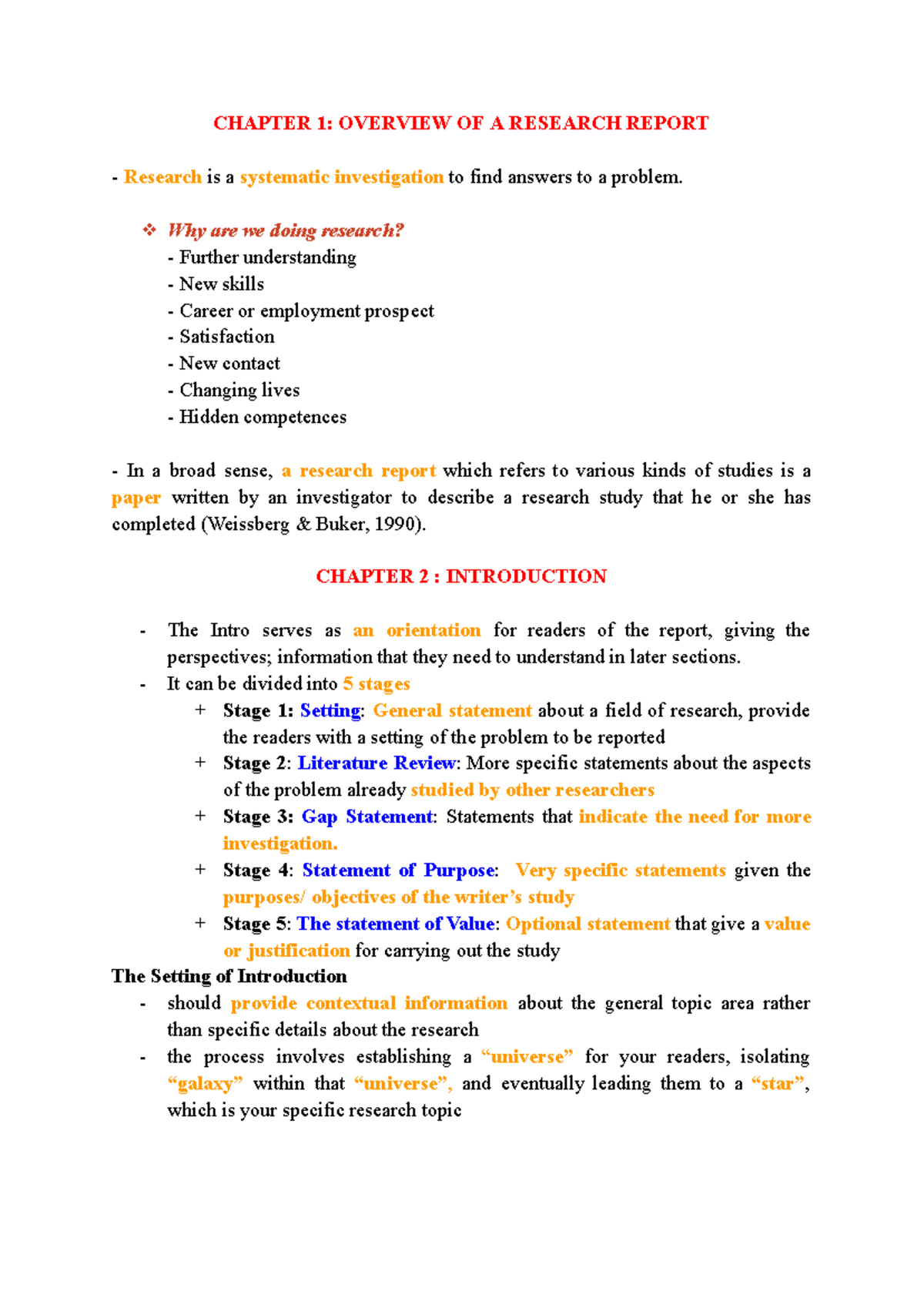 VNC - CHAPTERS OVERVIEW OF RESEARCH REPORTS AND METHODOLOGY - Studocu