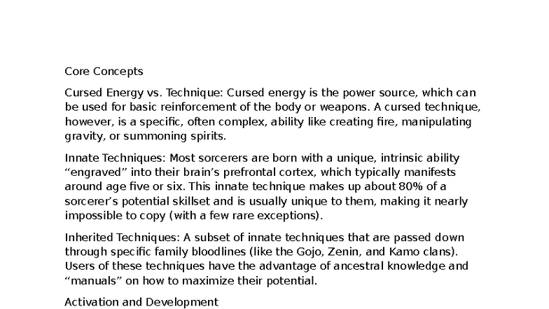 Cursed Technique Overview: Core Concepts of Cursed Energy and ...