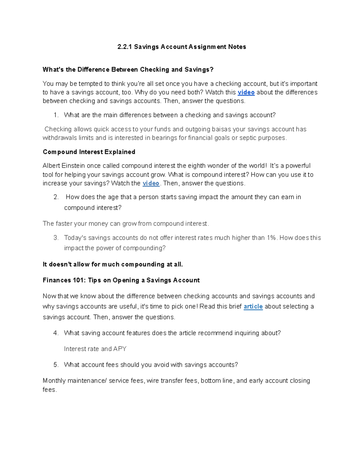 2.2.1 Savings Account Assignment: Key Differences & Tips for Success ...