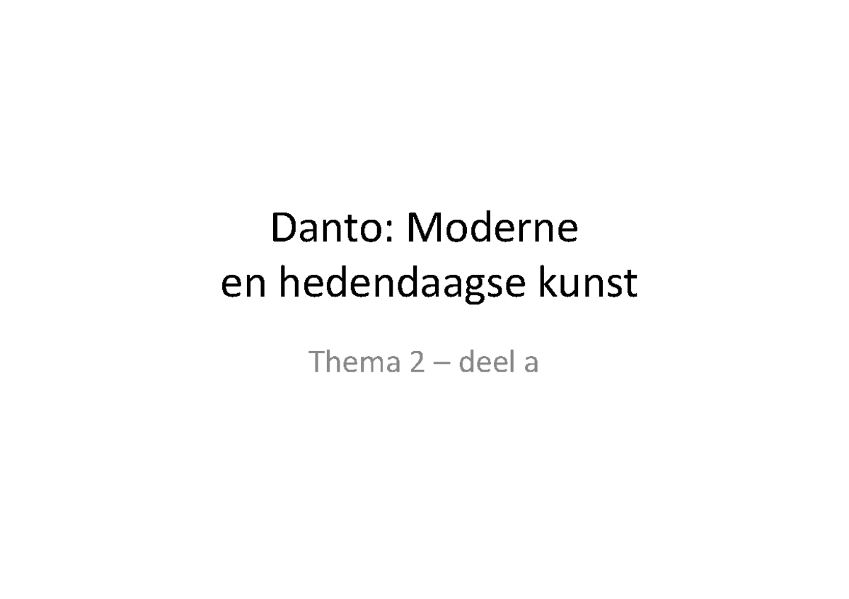 Moderne Schilderkunst Analyse - Vlakheid en Autonomie Inzichten - Studocu