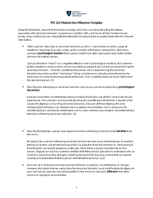 Module Five Activity - Module Five Activity Katie Shaw PSY328: Theories ...